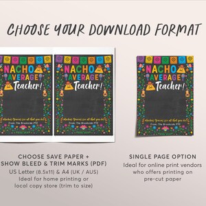 Nacho Average Teacher Gift Card Holder Editable Template, Fiesta Cinco ...