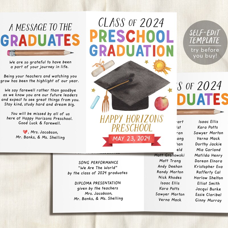 Award Ceremony Program Template - Etsy