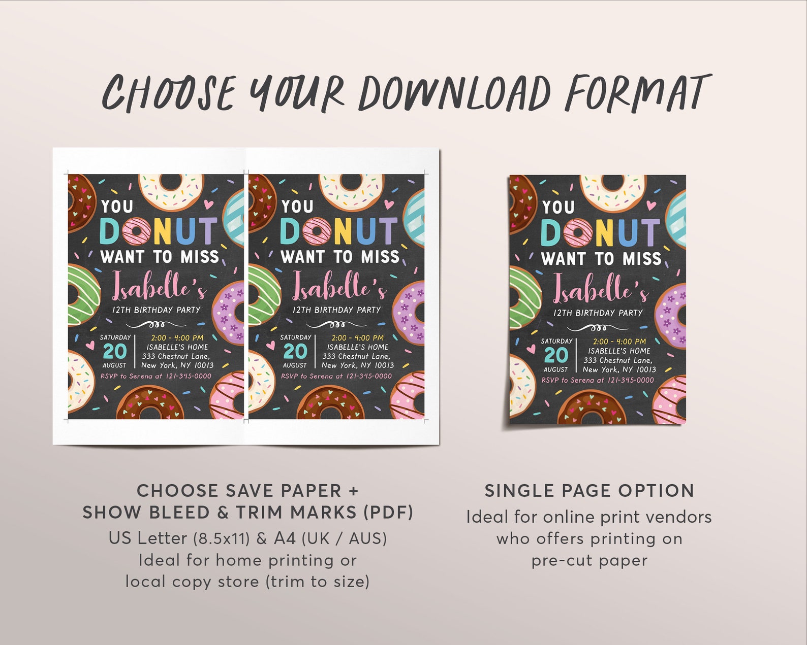 Editable Donut Invitation Template You Donut Want to Miss | Etsy