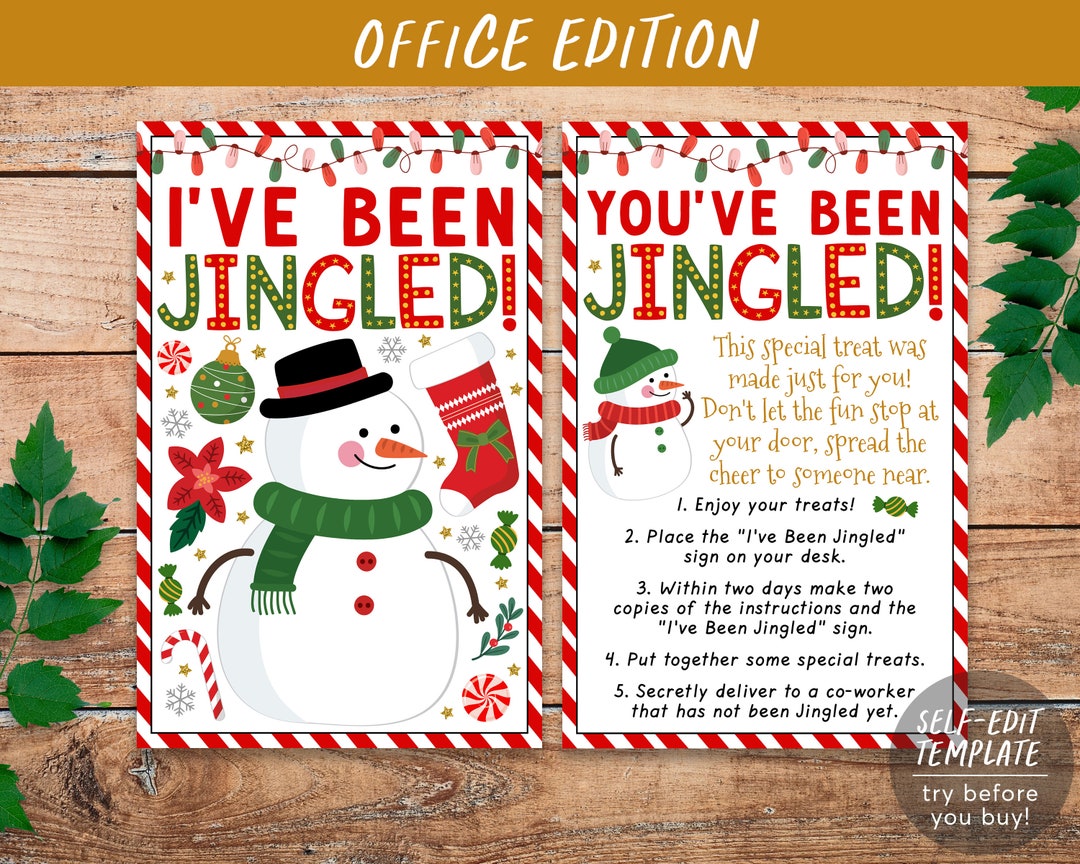 We've Been Jingled Coworker Game Editable Template, You've Been Jingled ...