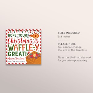 Waffle Christmas Gift Tag Editable Template, Hope Your Christmas is ...