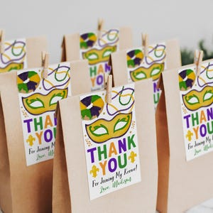 Mardi Gras Birthday Party Favor Tags Editable Template, Fat Tuesday ...