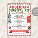 Holiday Survival Kit Tag Editable Template, Christmas Stocking Stuffer ...