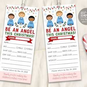 Christmas Giving Tree Gift Tag Editable Template, Donation Slip With ...