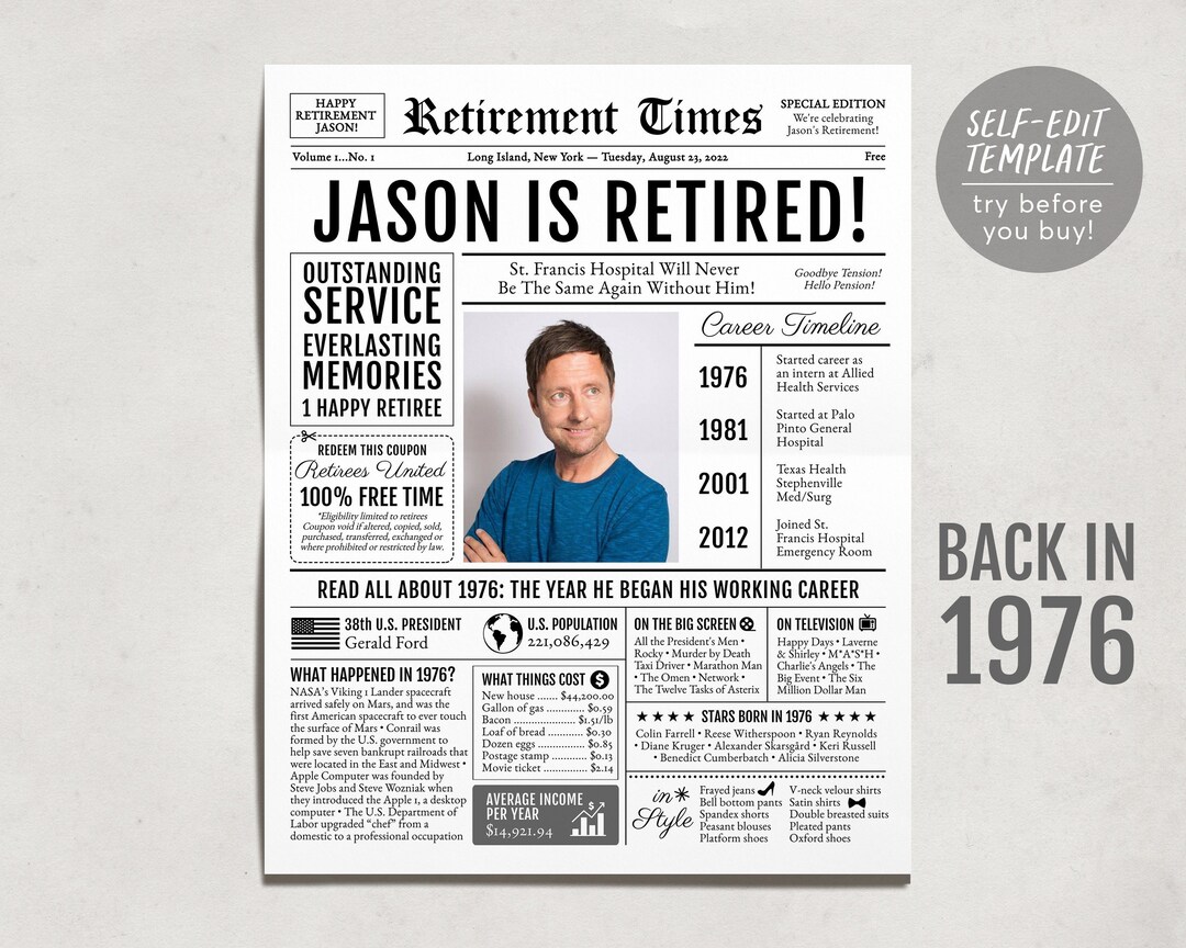 Editable Retirement Gift for Manager Template, Retirement Gifts for ...
