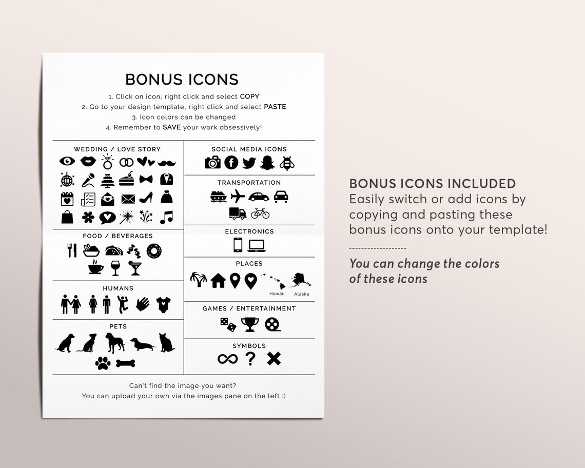 Teal Infographic Wedding Program Template Editable Reception | Etsy