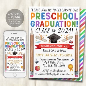Preschool Graduation Ceremony BUNDLE Editable Template, Pre-k ...