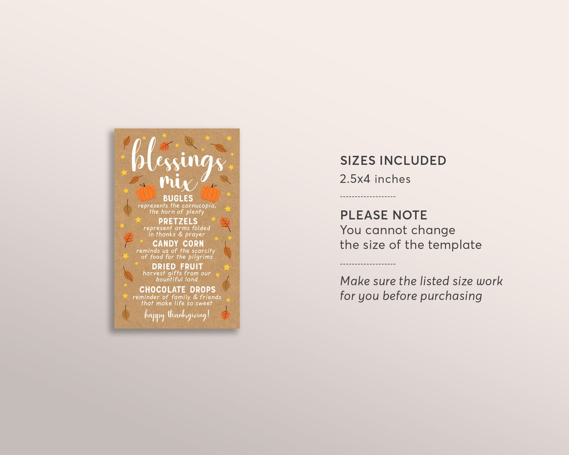 Printable Blessings Mix Gift Tag Editable Template - Etsy