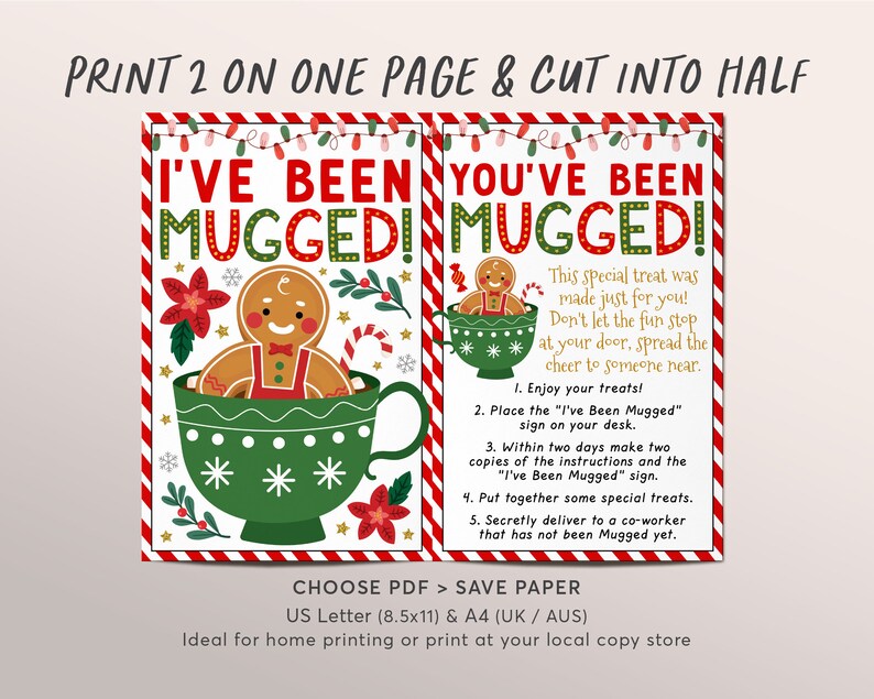 We've Been Mugged Christmas Coworker Office Party Game Editable ...