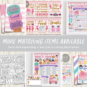 Make Your Own Sundae Menu Sign Editable Template, Ice Cream Girl ...