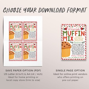 Muffin Mix Recipe Christmas Gift Tag Editable Template, Holiday Brunch ...