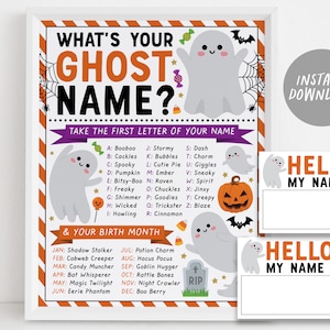 What's Your Ghost Name Game, Spooktacular Halloween Decor, Pumpkin ...