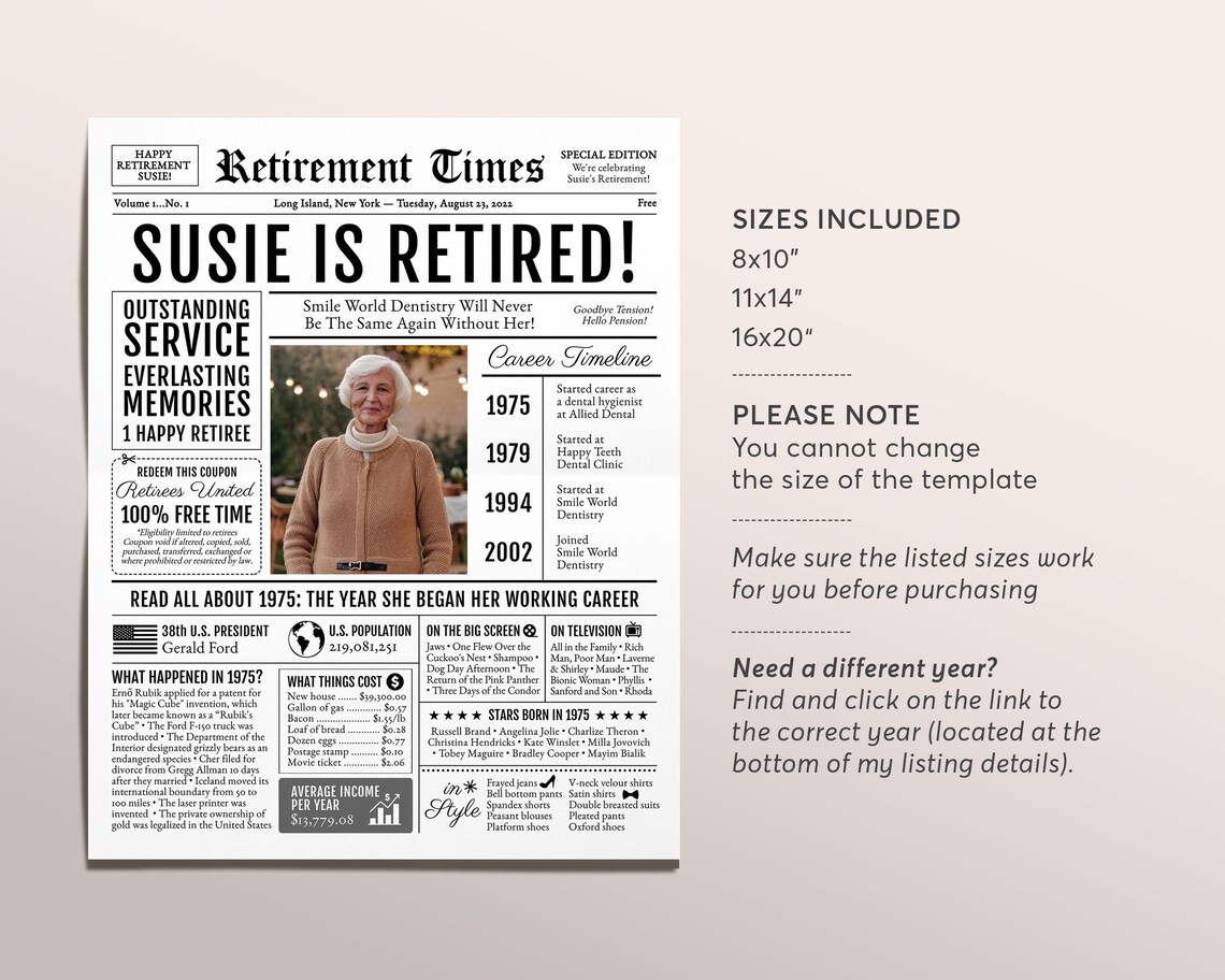 Editable Retirement Gift for Administrative Assistant - Etsy