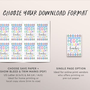 You Are Eggcellent Teacher Appreciation Gift Tag Editable Template ...