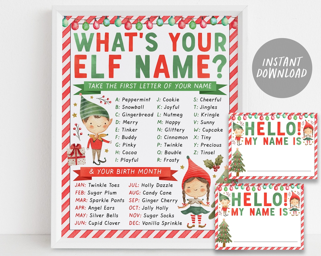 What s Your Elf Name Game Elves Christmas Party Activity Game With what-s-your-elf-name-game-elves-christmas-party-activity-game-with
