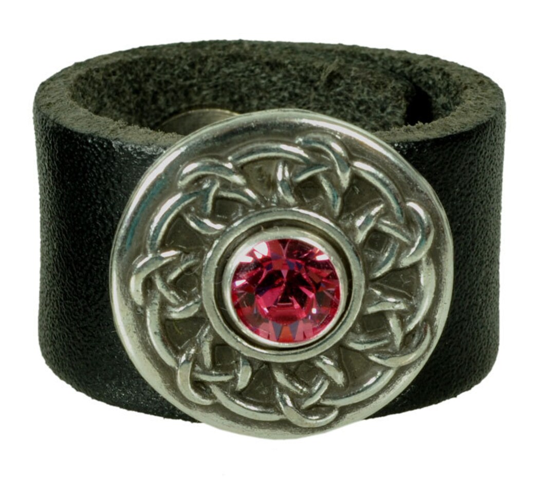 Leatherring "celtic Concho - Swarovski" - Etsy
