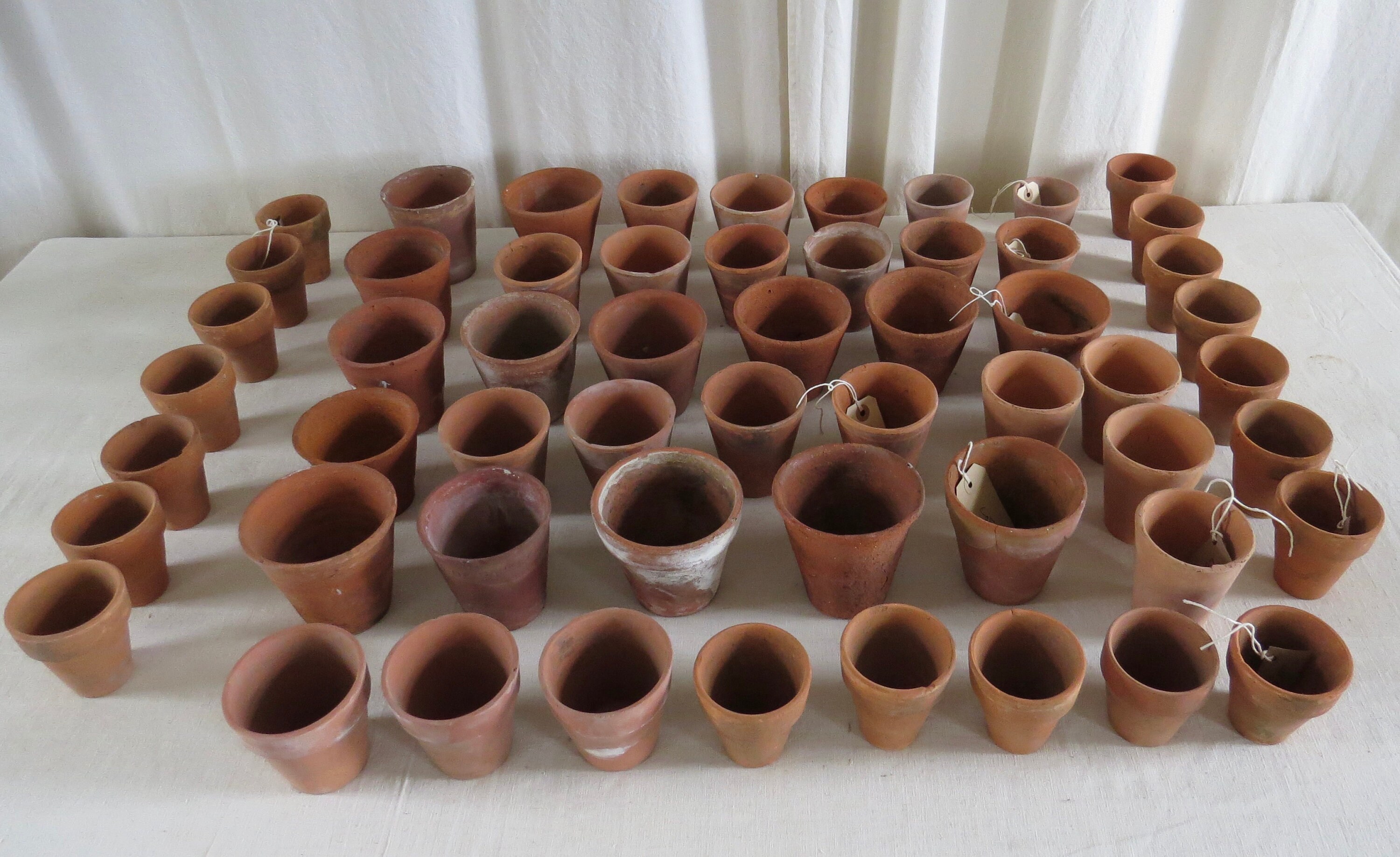 Old English Flower Pots / 8 Vintage Terracotta Pots Square - Etsy
