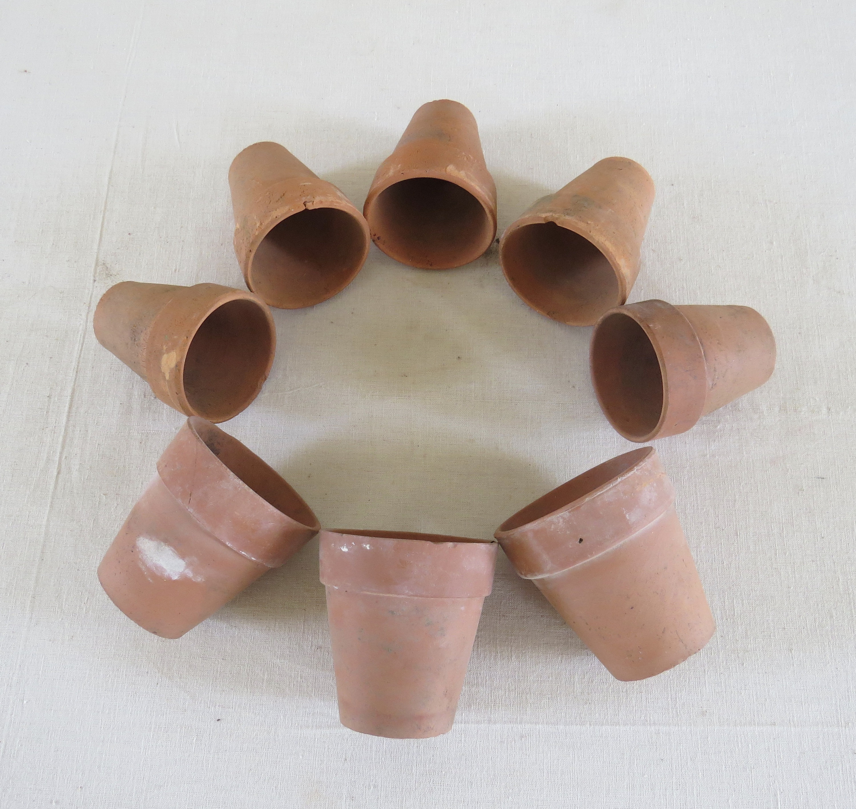 Old English Flower Pots / 8 Vintage Terracotta Pots Square - Etsy