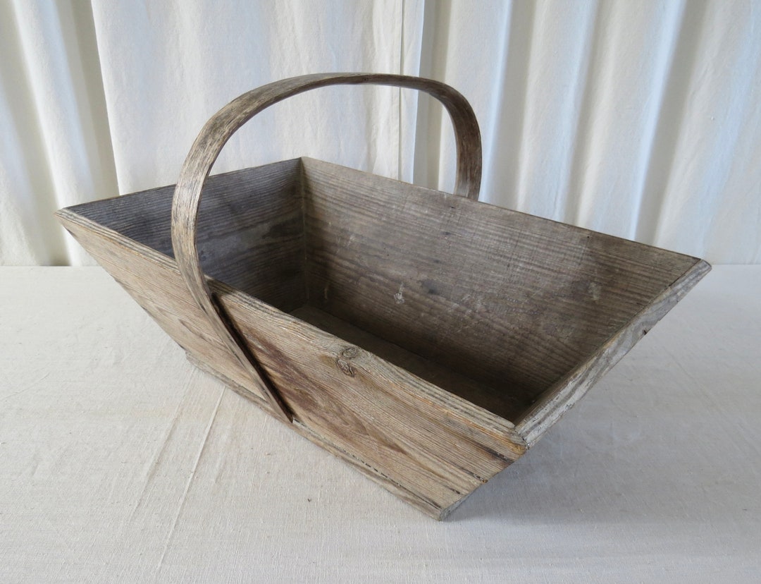 FRENCH TRUG, GARDEN, Fruit Picking, Harvest Wooden Basket, Mid 20th ...