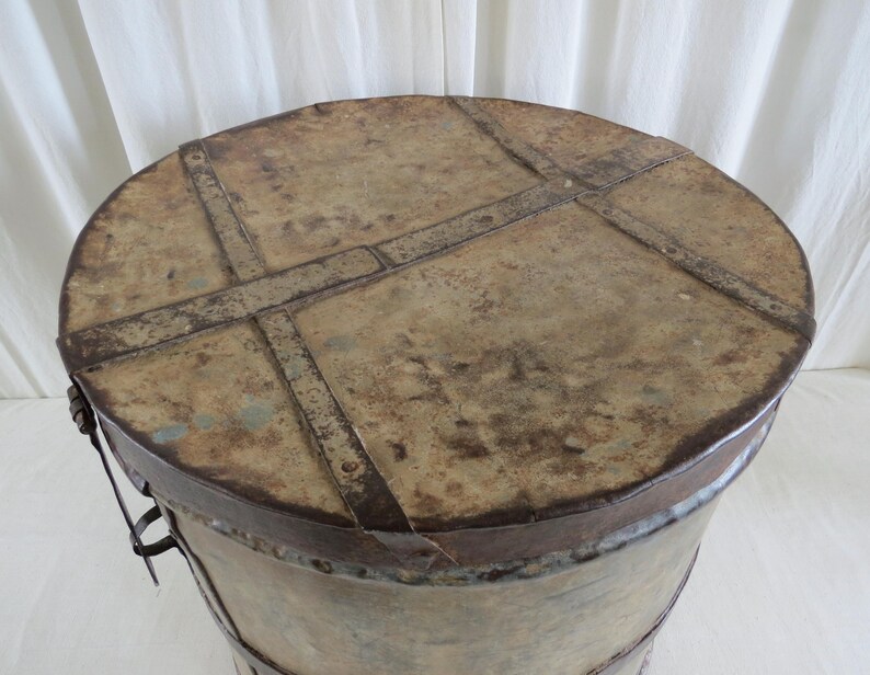 METAL STORAGE BIN. Indian Antique Grain Bin, Late 19th Century. - Etsy
