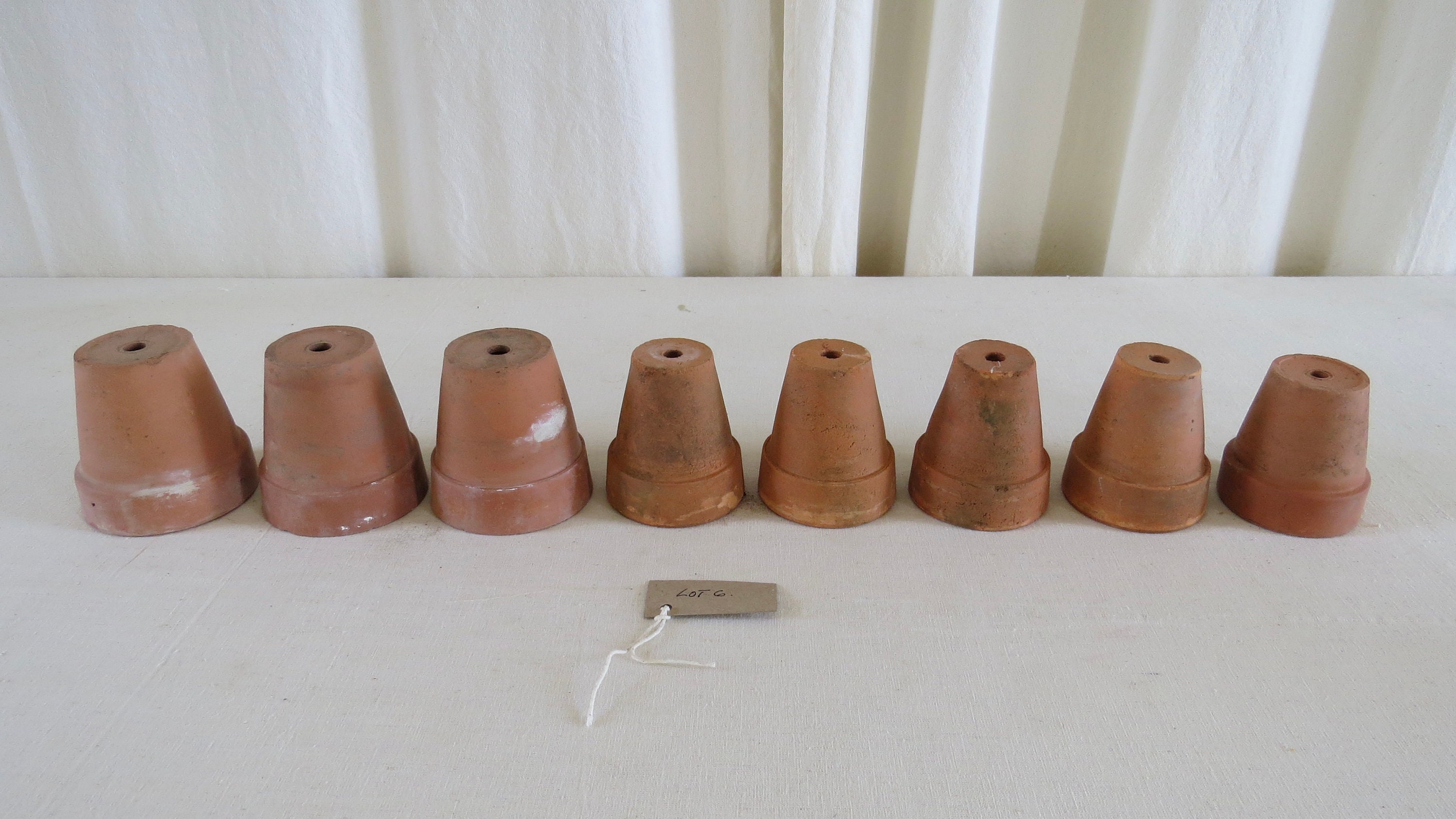 Old English Flower Pots / 8 Vintage Terracotta Pots Square - Etsy