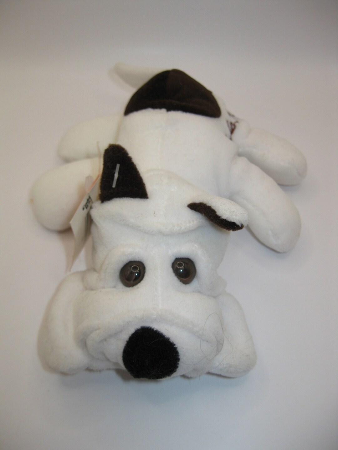 Cuddle Puppy Dog Plush Stuffed Animal Bull Dog White Brown Spots Paper ...