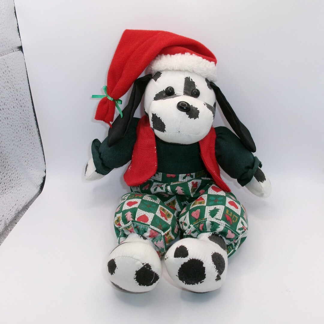 Gantz Christmas Barking Dog Dalmatian White Black Spots Santa Hat Works ...