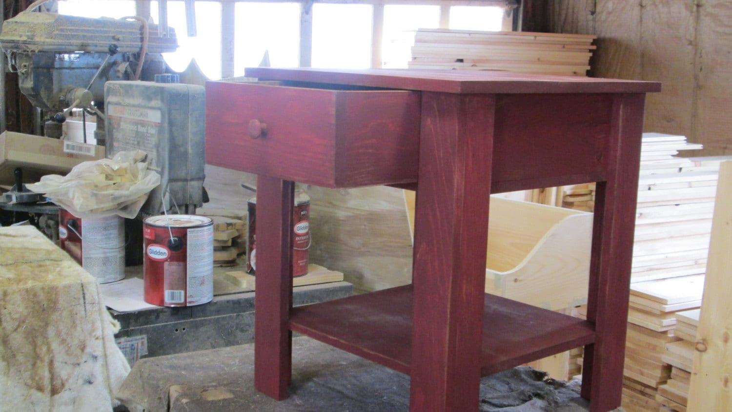 Primitive End Tables W/drawer - Etsy