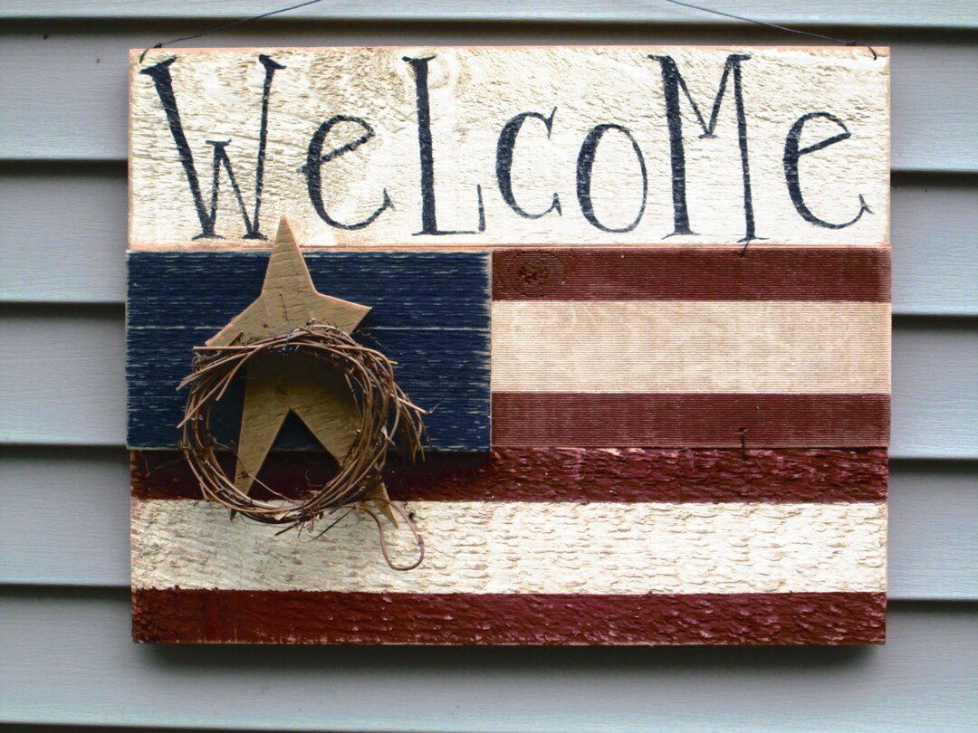 Primitive American Flag - Etsy