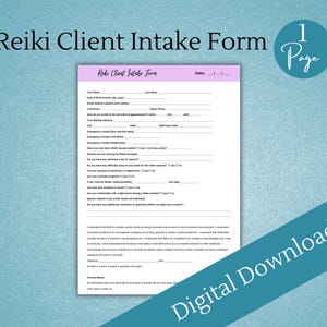 Reiki Forms - Printable Client Intake Form & Session Template for ...