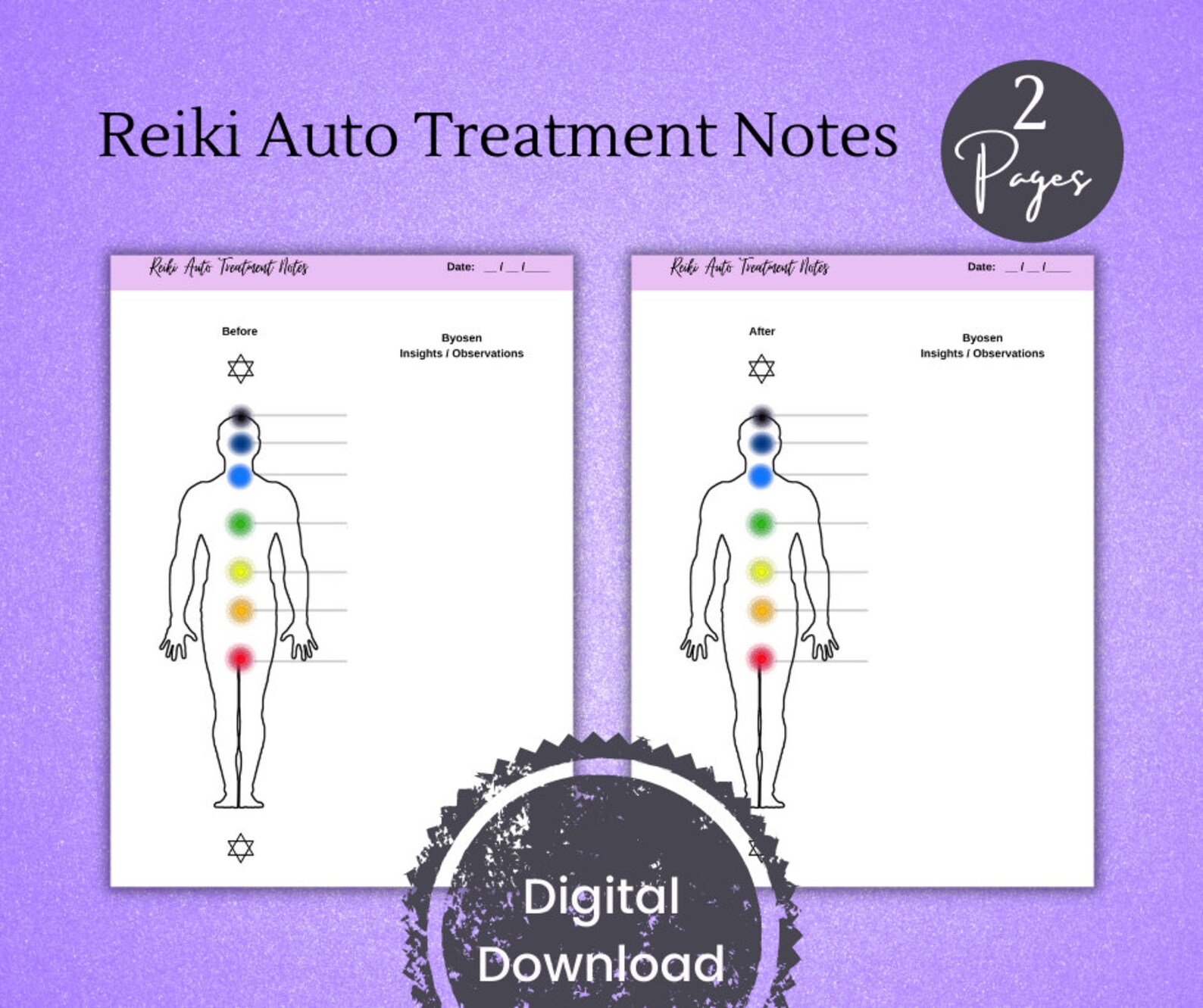 Reiki Auto Treatment Notes, Chakra Healing Board (fillable PDF) - Etsy