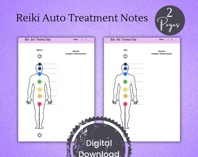 Reiki Auto Treatment Notes, Chakra Healing Board (fillable PDF) - Etsy
