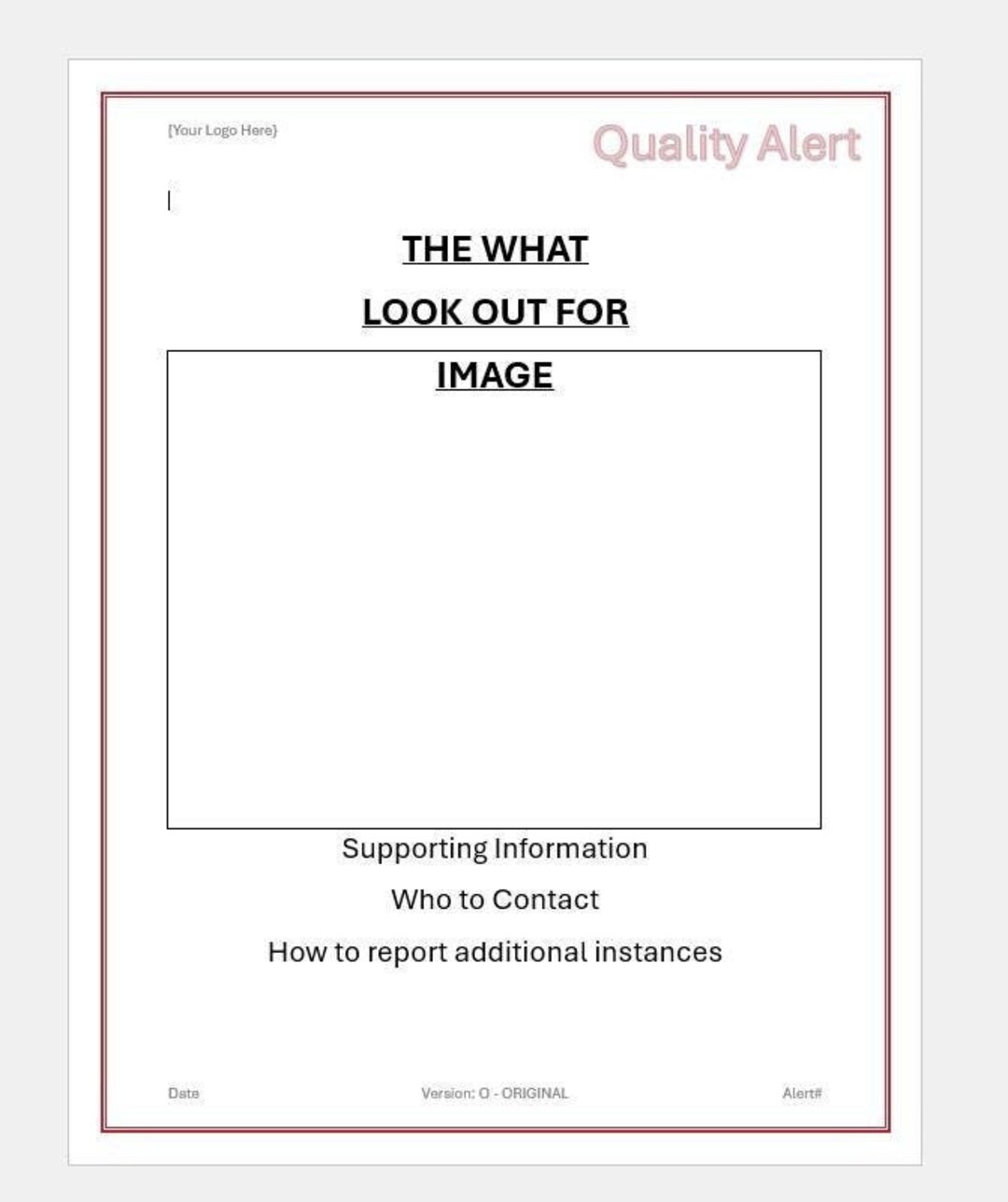 Quality Alert Template - Etsy