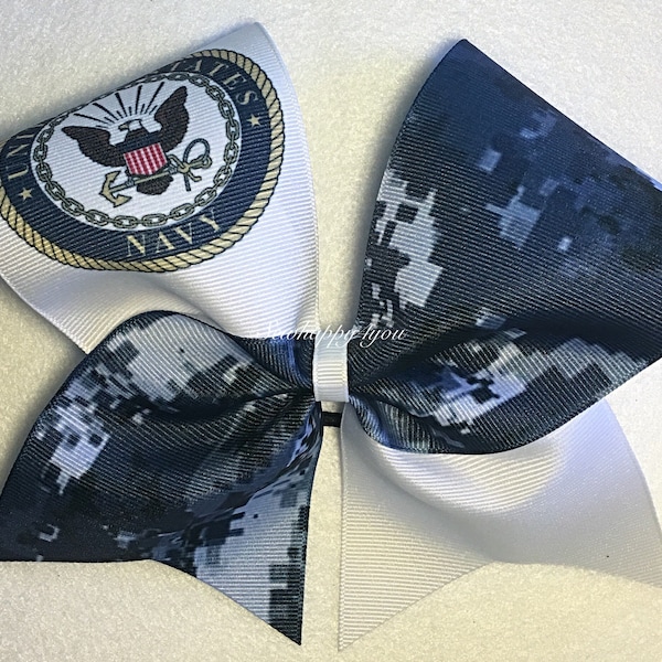 Navy Cheer Bow - Etsy