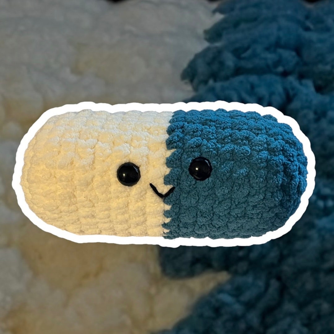 Crochet Happy Pill Plushie Nurse Doctor Student Gift Christmas Birthday ...