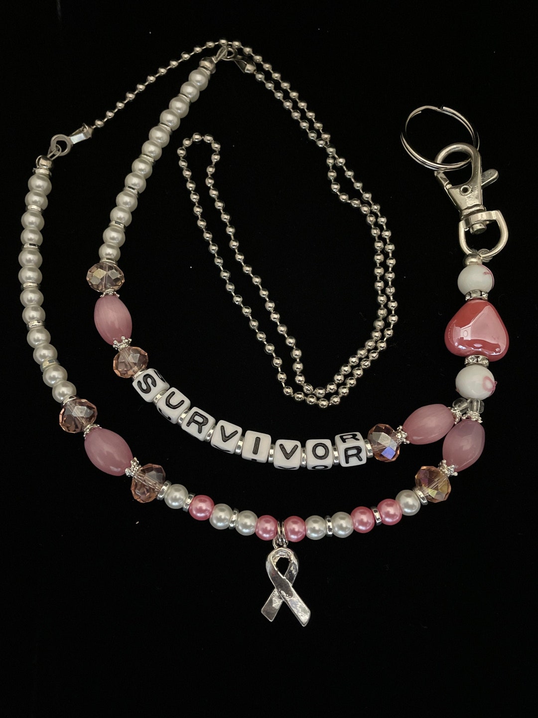 Breast Cancer Survivor Lanyard - Etsy