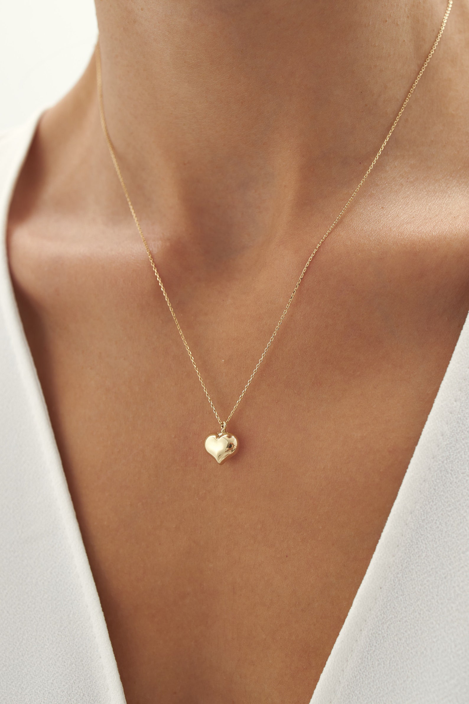 14K Real Gold Heart Cremation Urn Necklace, Personalized Ash Holder ...