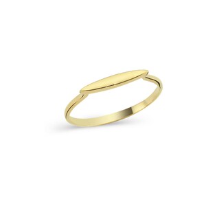 Rectangle Bar 14k Solid Gold Ring, Minimalist Design, Dainty Ring ...