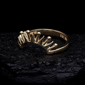 Sunshine 14k Solid Gold Ring, Half Sunburst Ring, Celestial Ring ...