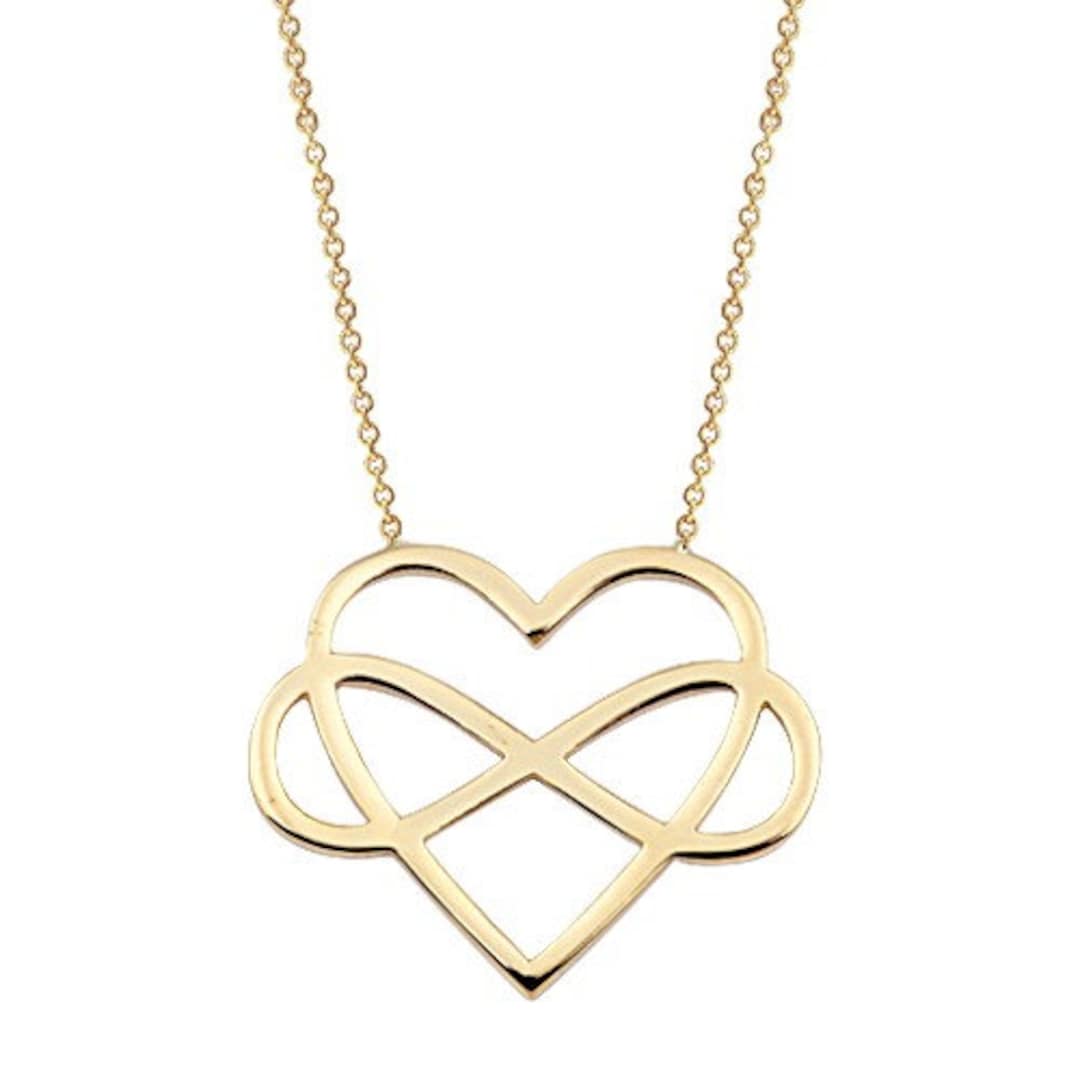 Heart Infinity 14k Solid Gold Necklace Best Price Best Gift - Etsy