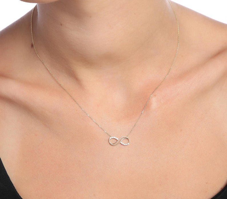 Infinity 14k Solid Gold Necklace Best Price - Etsy