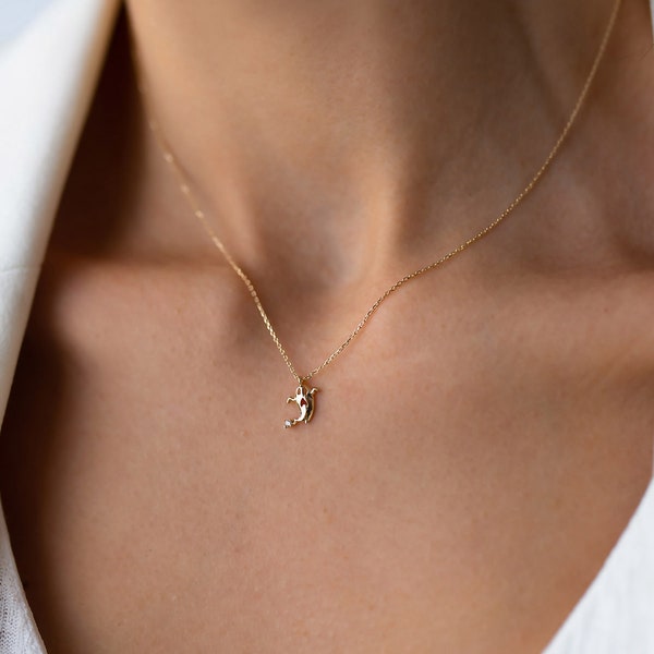 Solid Gold Necklace Dainty - Etsy