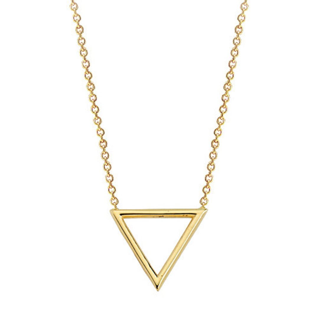 Triangle 14K Solid Gold Necklace Fine Jewellery by Fiemma Geometric ...