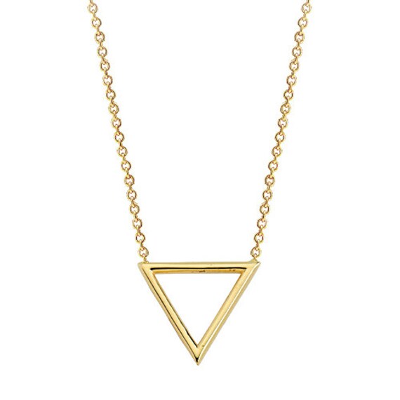 Triangle 14K Solid Gold Necklace Fine Jewellery by Fiemma - Etsy