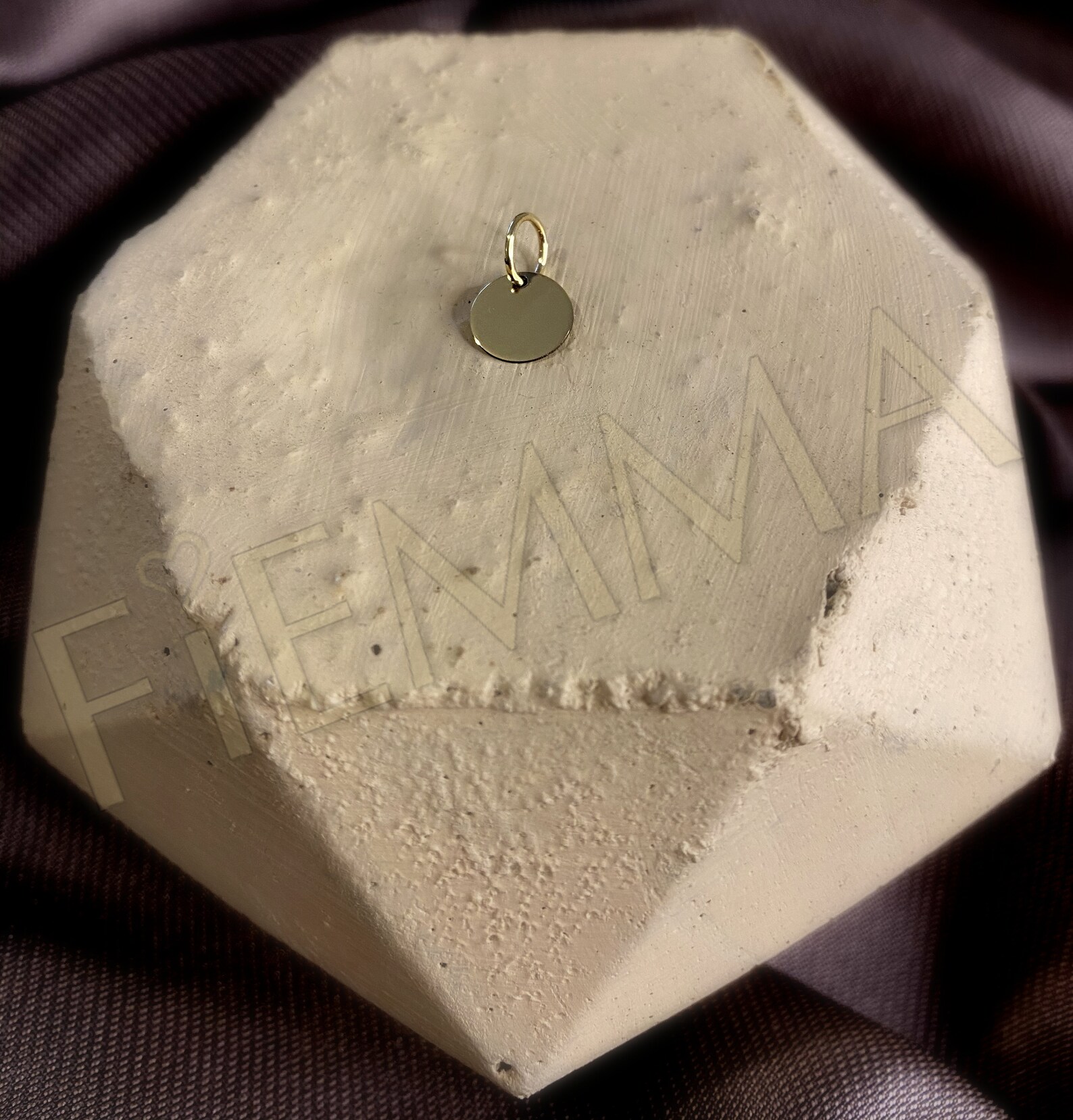 14k Solid Gold Custom Engrave Disc Pendant Personalized Solid - Etsy