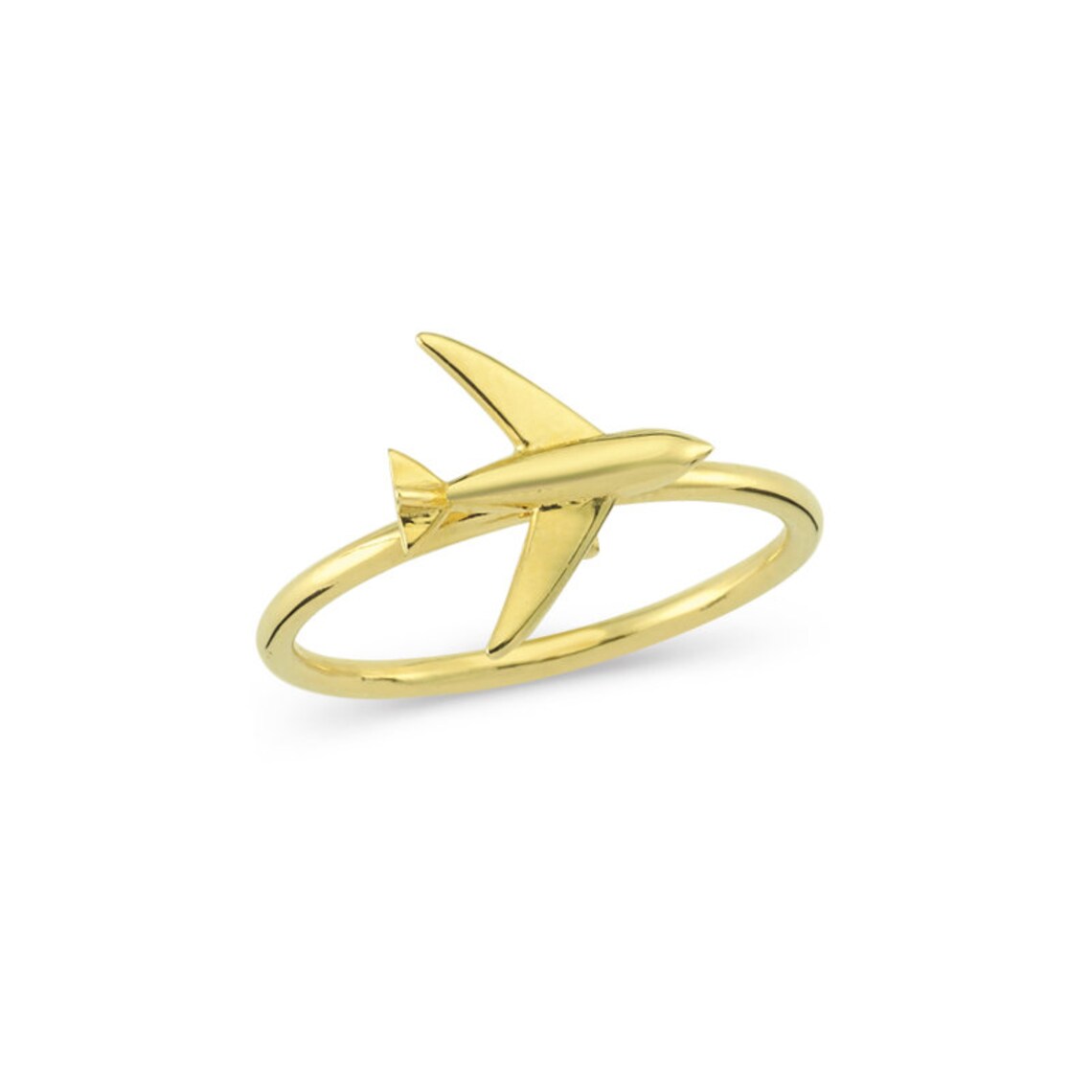Airplane 14k Solid Gold Ring Aviation Gifts for Women - Etsy New Zealand