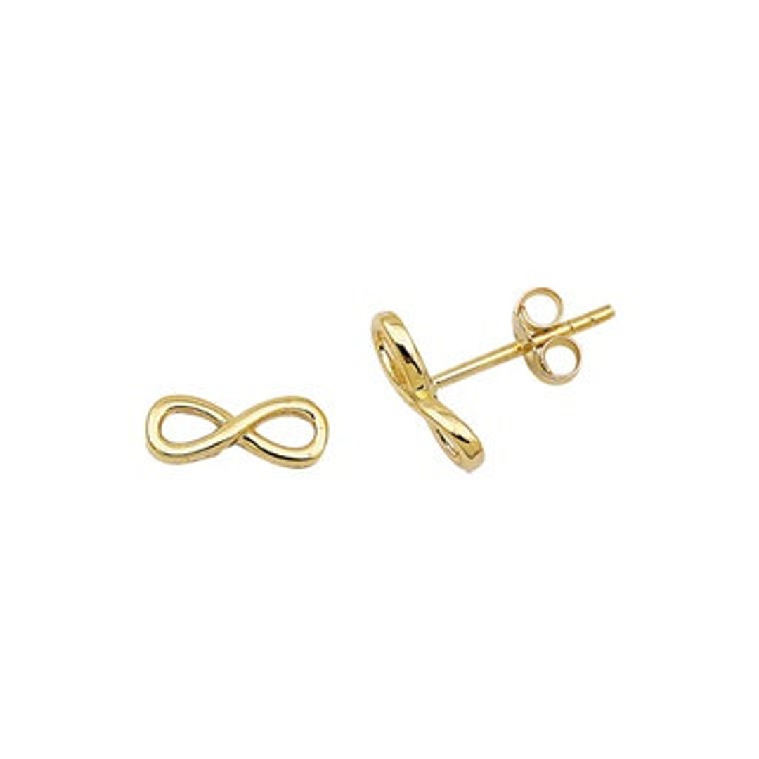 Infinity 14k Solid Gold Earring Best Price Yellow Gold White Gold Rose ...