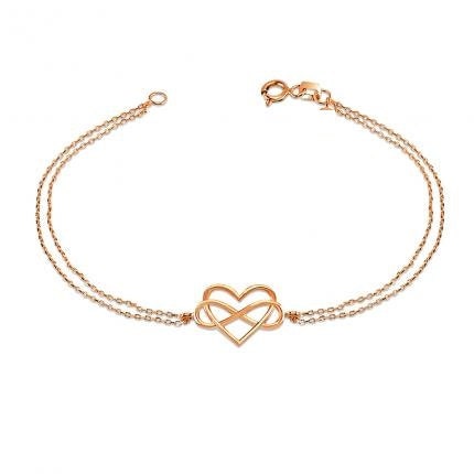 Infinity Heart 14k Solid Gold Bracelet - Etsy