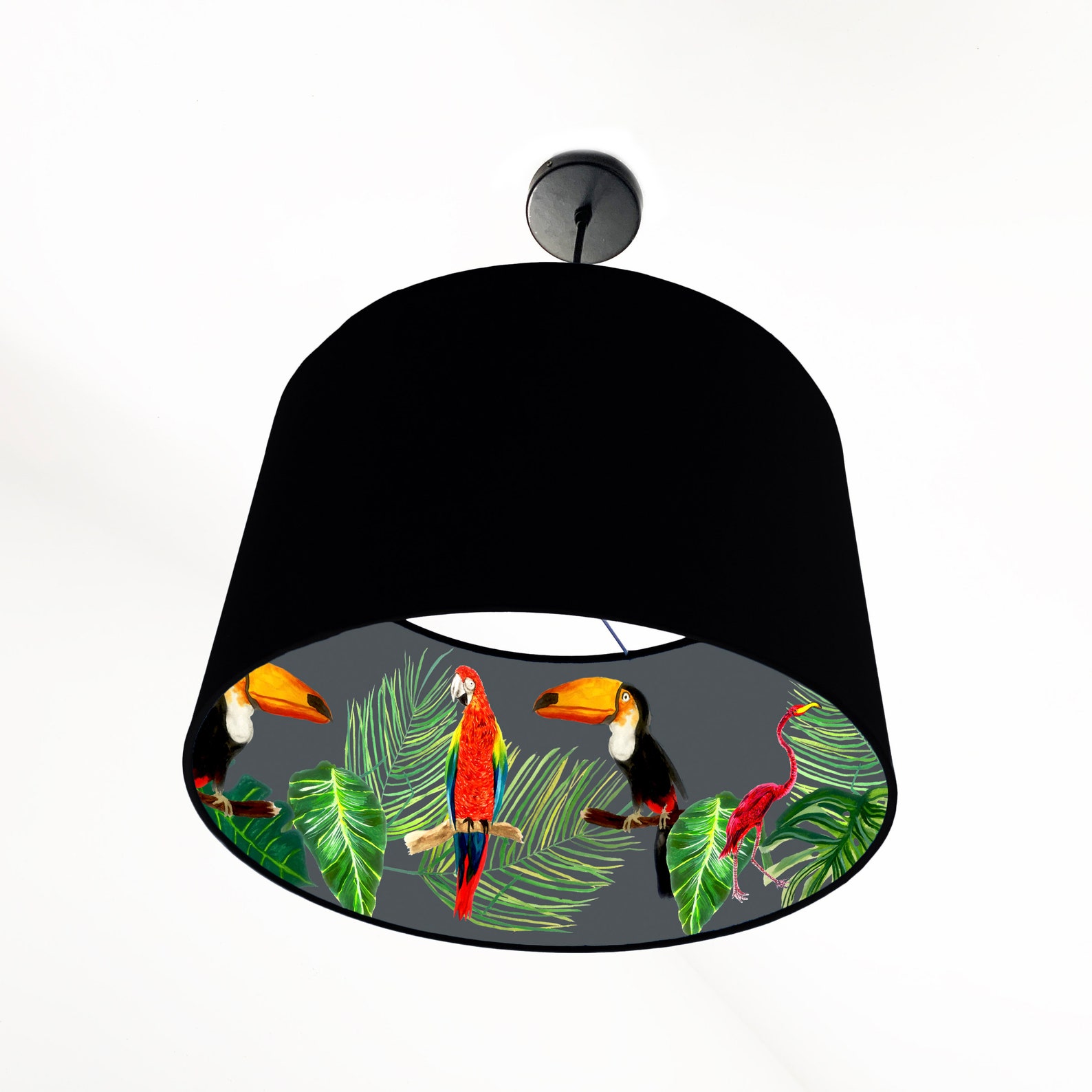 Lampshade With A Tropical Rainforest Lining Ceiling Shade | Etsy