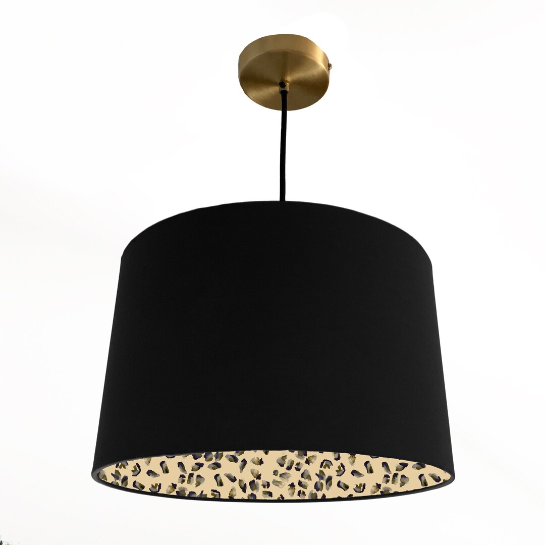 Leopard Print Lined Lampshade - 2 Colour-ways | Ceiling Shade | Table ...